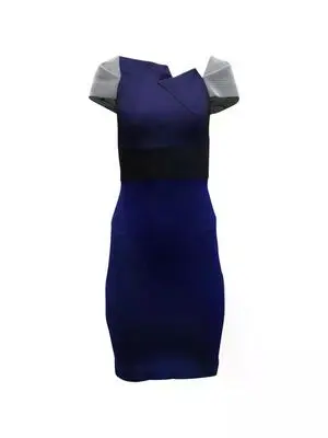 Roland Mouret Contrast-sleeve Dress - Blue
