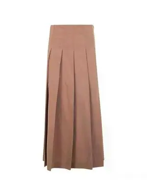 RÓHE Pleated A-line Skirt - Brown