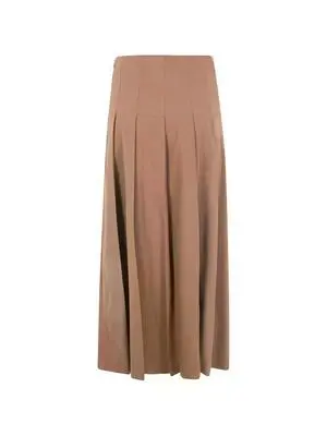 RÓHE Pleated A-line Skirt - Brown