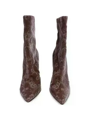 GIANVITO ROSSI Velvet Floral Boots