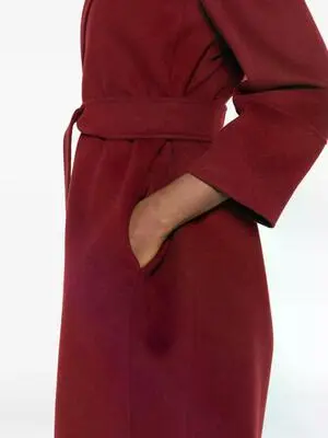 Max Mara Arona Belted Coat - Red