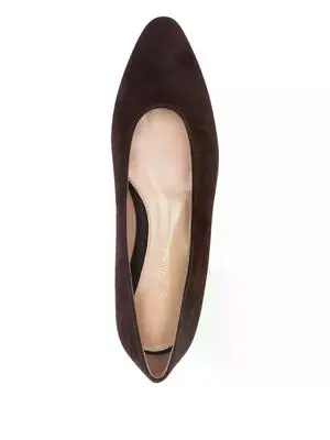 GIANVITO ROSSI Pointed-toe Ballet Flats - Brown