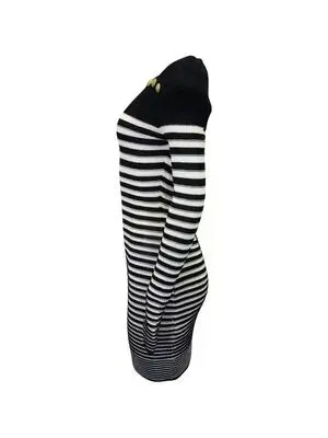 Balmain Striped Long-sleeve Dress
