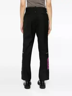 KIDILL Graphic-print Straight-leg Pants - Black
