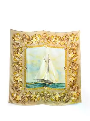Dior 2000s Boat Silk Scarf - Neutrals