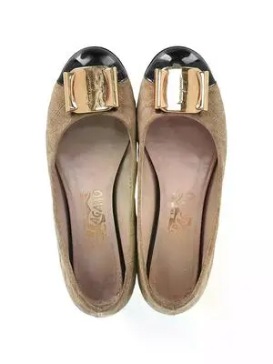 FERRAGAMO Cap Toe Bow Ballerinas