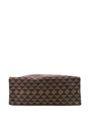Prada Symbole Jacquard Horizontal Tote Bag - Brown