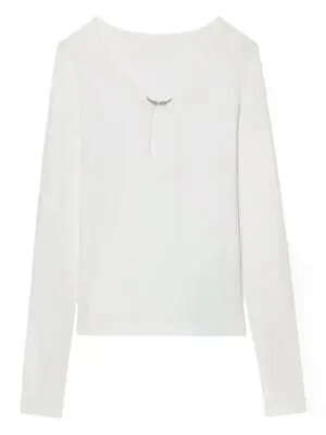 Zadig&Voltaire Long-sleeved T-shirt With Cut-out Detail - White
