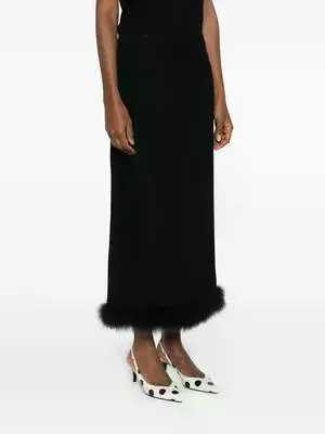 Moschino Feather-trim Maxi Skirt