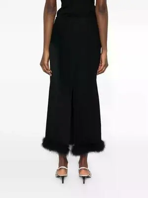 Moschino Feather-trim Maxi Skirt