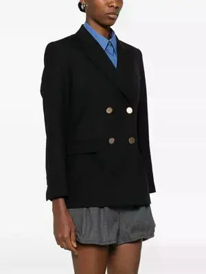 Sandro Double-breasted Wool Blazer - Black