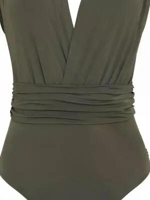 BRIGITTE Draped V-neck One-piece Swimsuit
