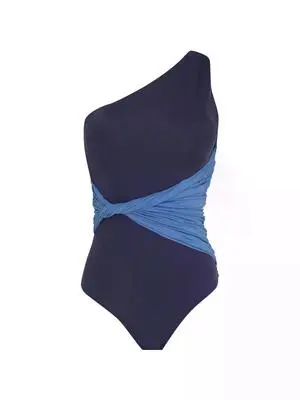 BRIGITTE Alessandra One-shoulder Knot Swimsuit - Blue