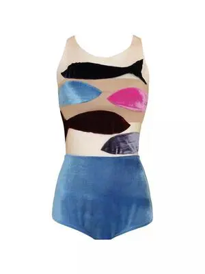 BRIGITTE Fish-appliquéd Swimsuit - Blue