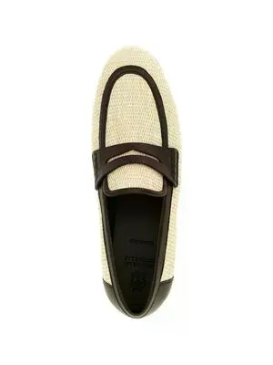 Brunello Cucinelli Woven Two-tone Loafers - Neutrals