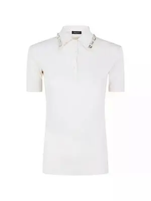 Fabiana Filippi Embellished Collar Polo Top - Neutrals
