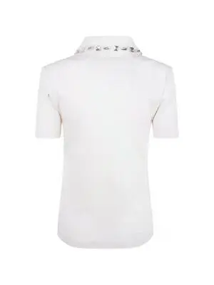 Fabiana Filippi Embellished Collar Polo Top - Neutrals