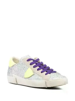 Philippe Model Prsx Glitter Sneakers - Silver