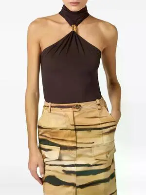 Elisabetta Franchi Bodysuit With Jewel Detail - Brown