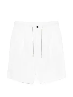 Eleventy Pleated Drawstring Shorts - White