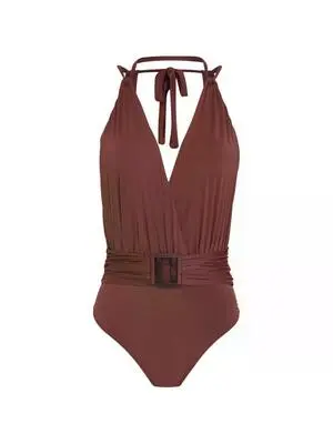 BRIGITTE Belted V-neck One Piece Swimsuit