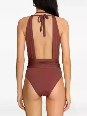 BRIGITTE Belted V-neck One Piece Swimsuit