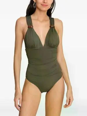 BRIGITTE Eli Ruched Ring-detail Swimsuit