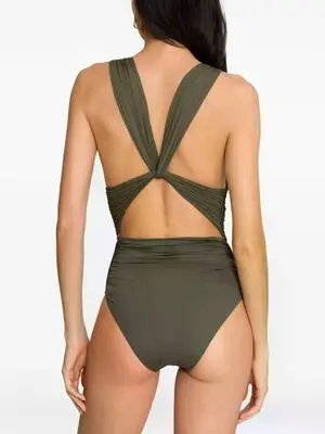 BRIGITTE Eli Ruched Ring-detail Swimsuit