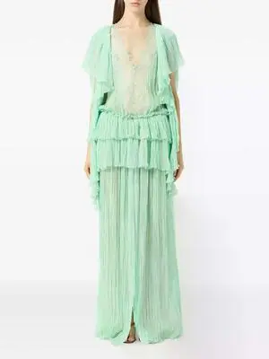 Blumarine Ruffled Pleated Dress