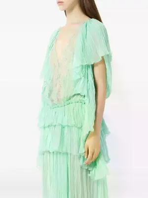 Blumarine Ruffled Pleated Dress