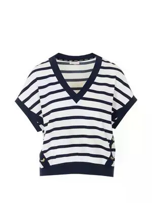 Liu Jo Striped V-neck T-shirt