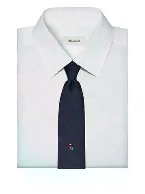FERRAGAMO Logo Tie - Blue