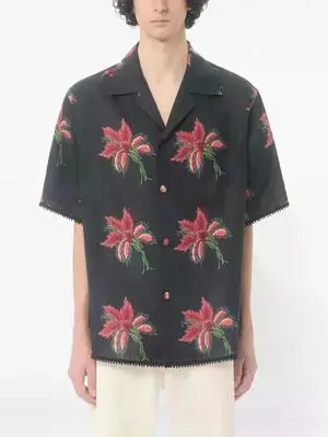 Valentino Garavani Floral-pattern Shirt - Blue