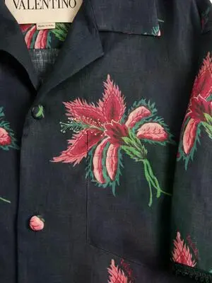 Valentino Garavani Floral-pattern Shirt - Blue