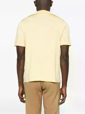 Sandro Knitted Polo Shirt With Zip Collar - Yellow