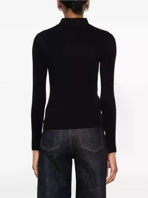 Maje Long-sleeve Knitted Polo Top