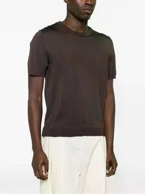 Sandro Short-sleeve Crew-neck T-shirt - Brown