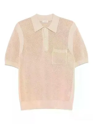 FURSAC Pocket Openwork Polo Shirt