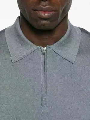 Sandro Knitted Polo With Zip Collar - Grey