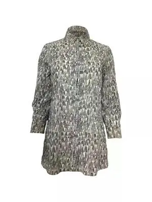 Akris Printed Long Sleeve Blouse