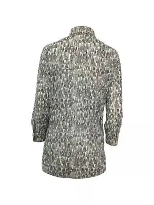Akris Printed Long Sleeve Blouse