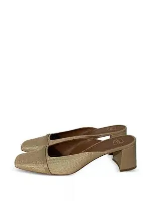 MALONE SOULIERS Raffia Square-toe Mules