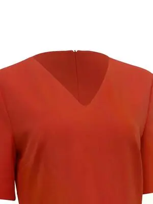 BOSS V-neck Asymmetric Midi Dress - Orange