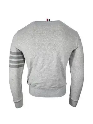 Thom Browne 4-bar Logo-patch Crew-neck Sweatshirt
