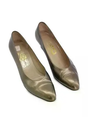 FERRAGAMO Metallic Leather Pumps
