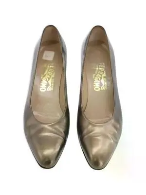 FERRAGAMO Metallic Leather Pumps