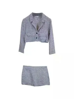 REFORMATION Elton Gingham-check Cropped Blazer