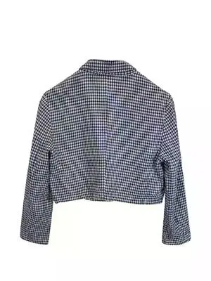 REFORMATION Elton Gingham-check Cropped Blazer