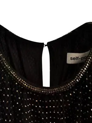 SELF-PORTRAIT Diamante Mesh Cut-out Dress