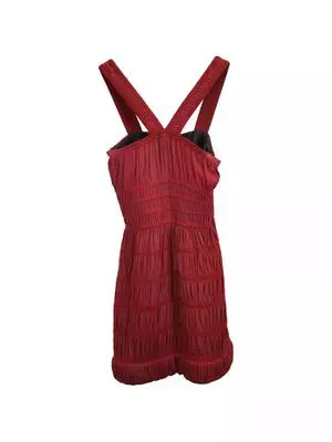 Alaïa Square-neck Smocked Dress